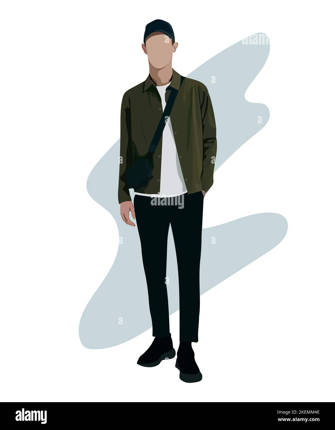 Stylish man. Cartoon male characters. Men in fashion clothes. Flat ...