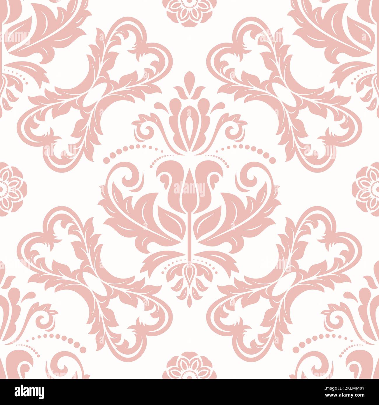 Orient pink vector classic pattern. Seamless abstract background with ...