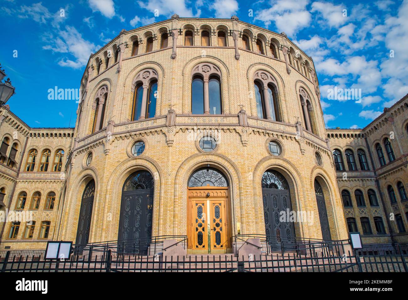 Oslo central Parliament building, the Storting building in Norway Stock ...