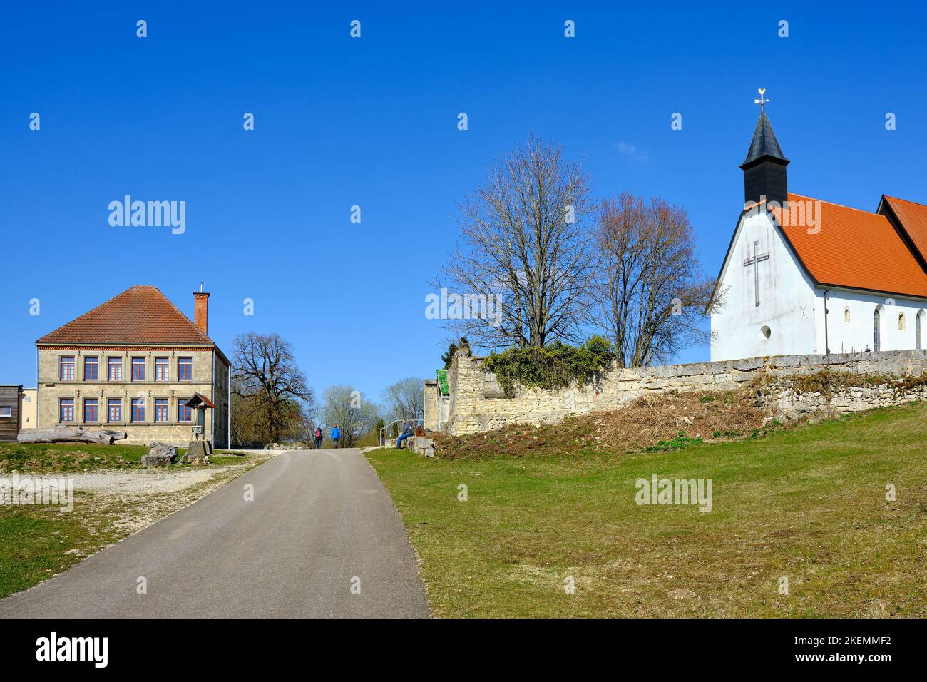 Deserted village of Gruorn with the only two surviving structures ...