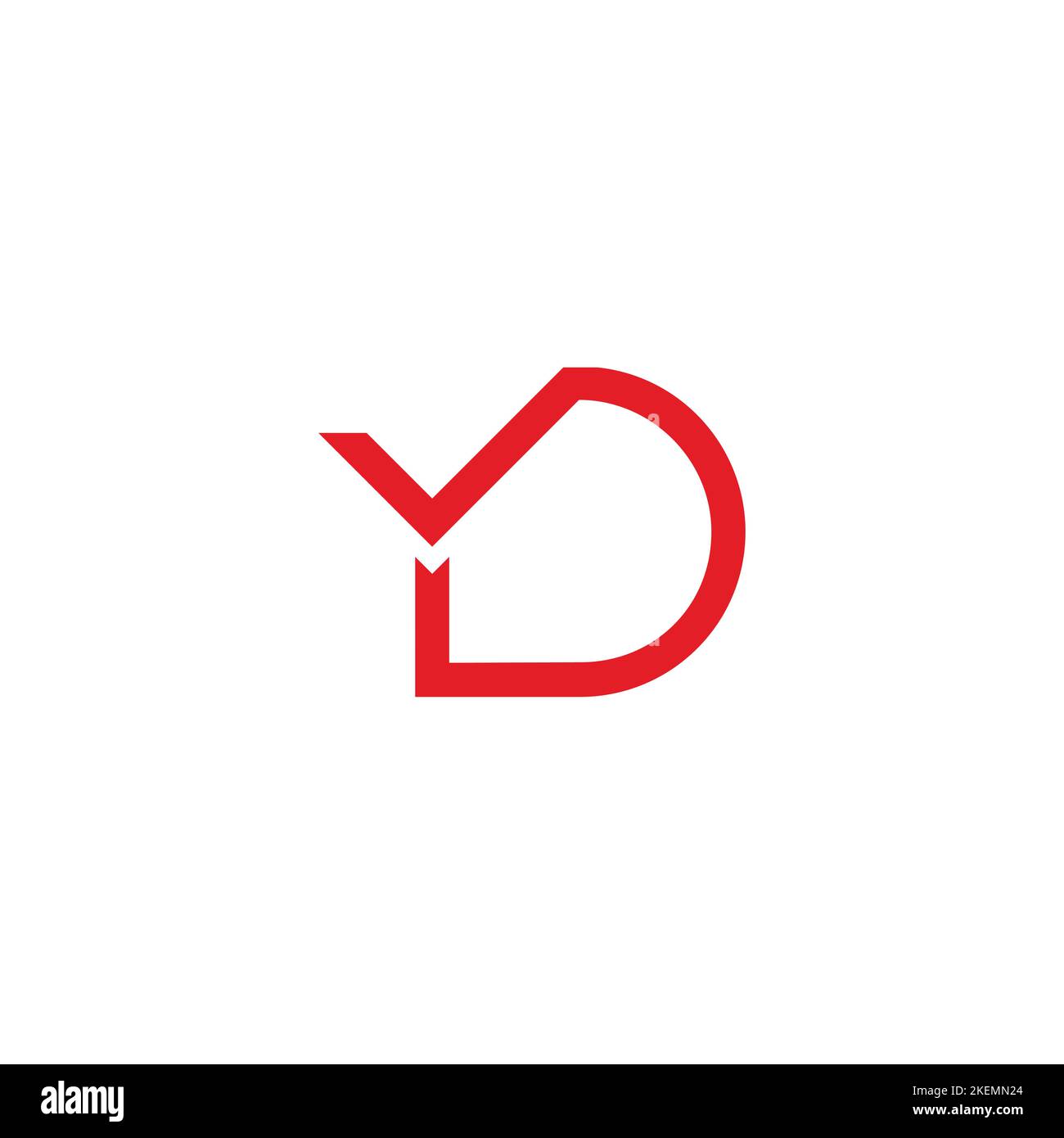 letter yd check mark simple geometric logo vector Stock Vector Image ...