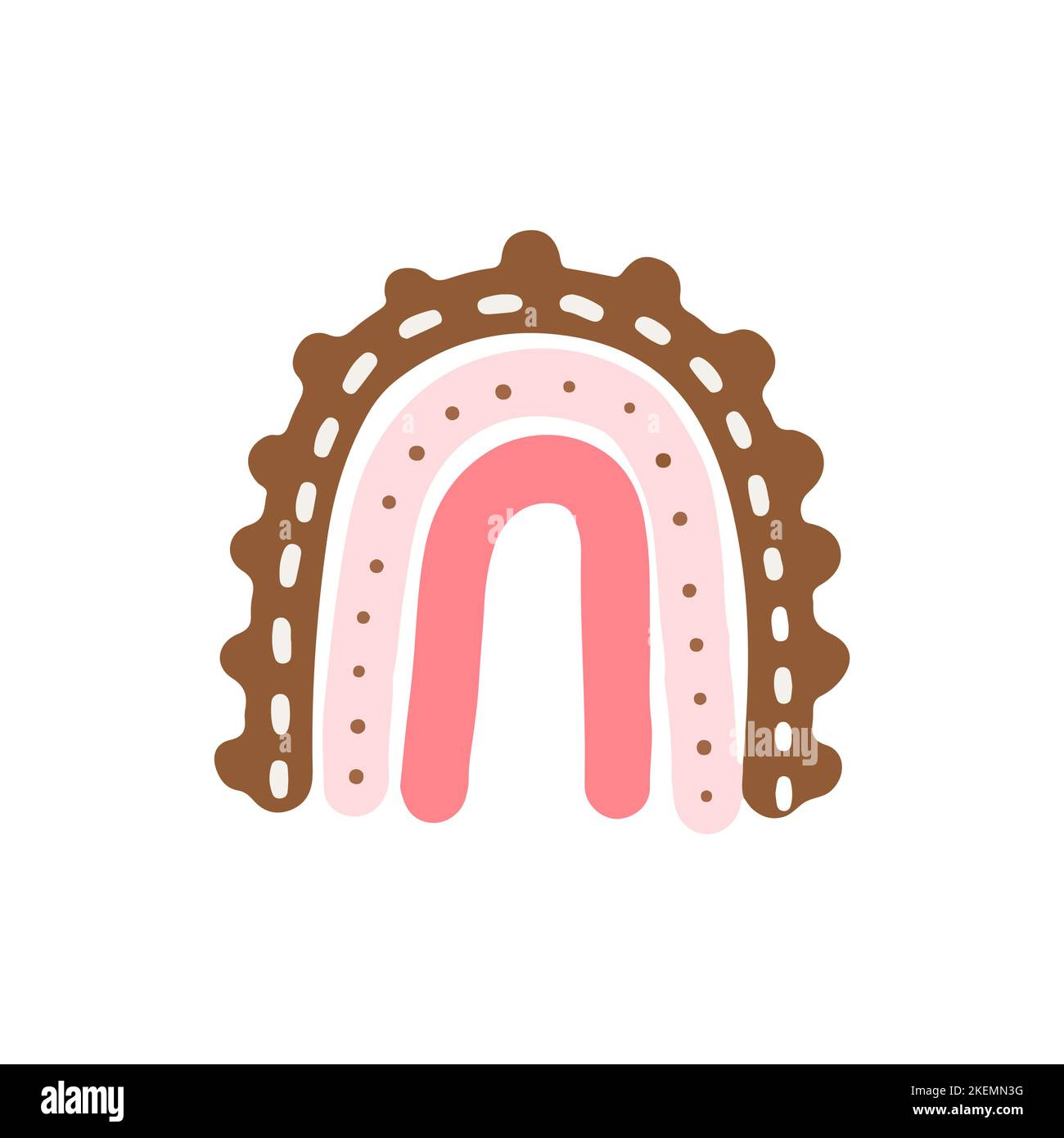 Pastel boho rainbow. Cute hand drawn modern stickers for nursery ...