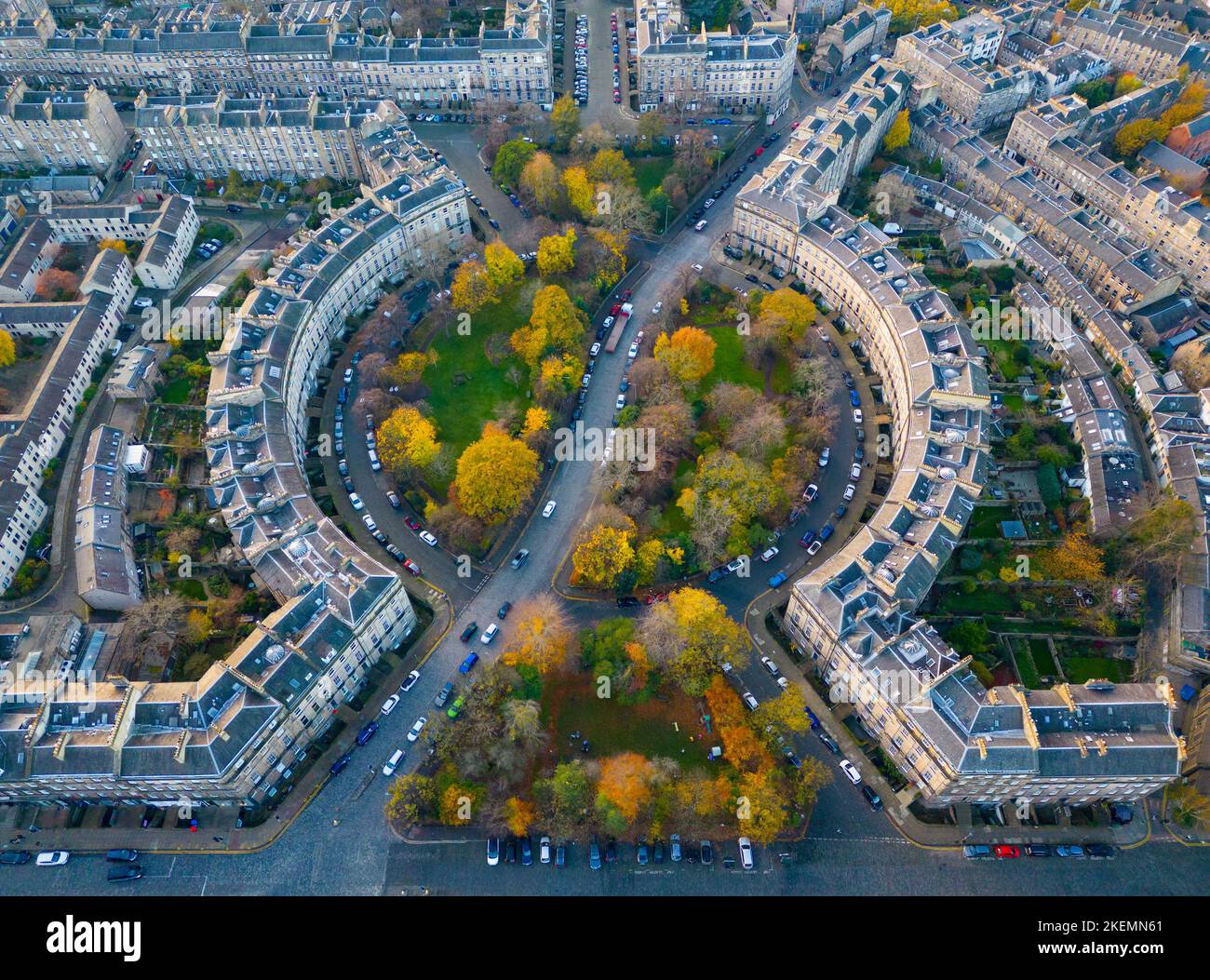Aerial view of Royal Circus in Edinburgh New Town a UNESCO World ...