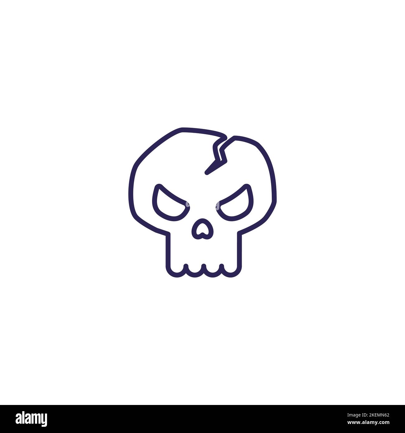 Scull line icon. Outline minimalist vector logo. Vector dead element ...