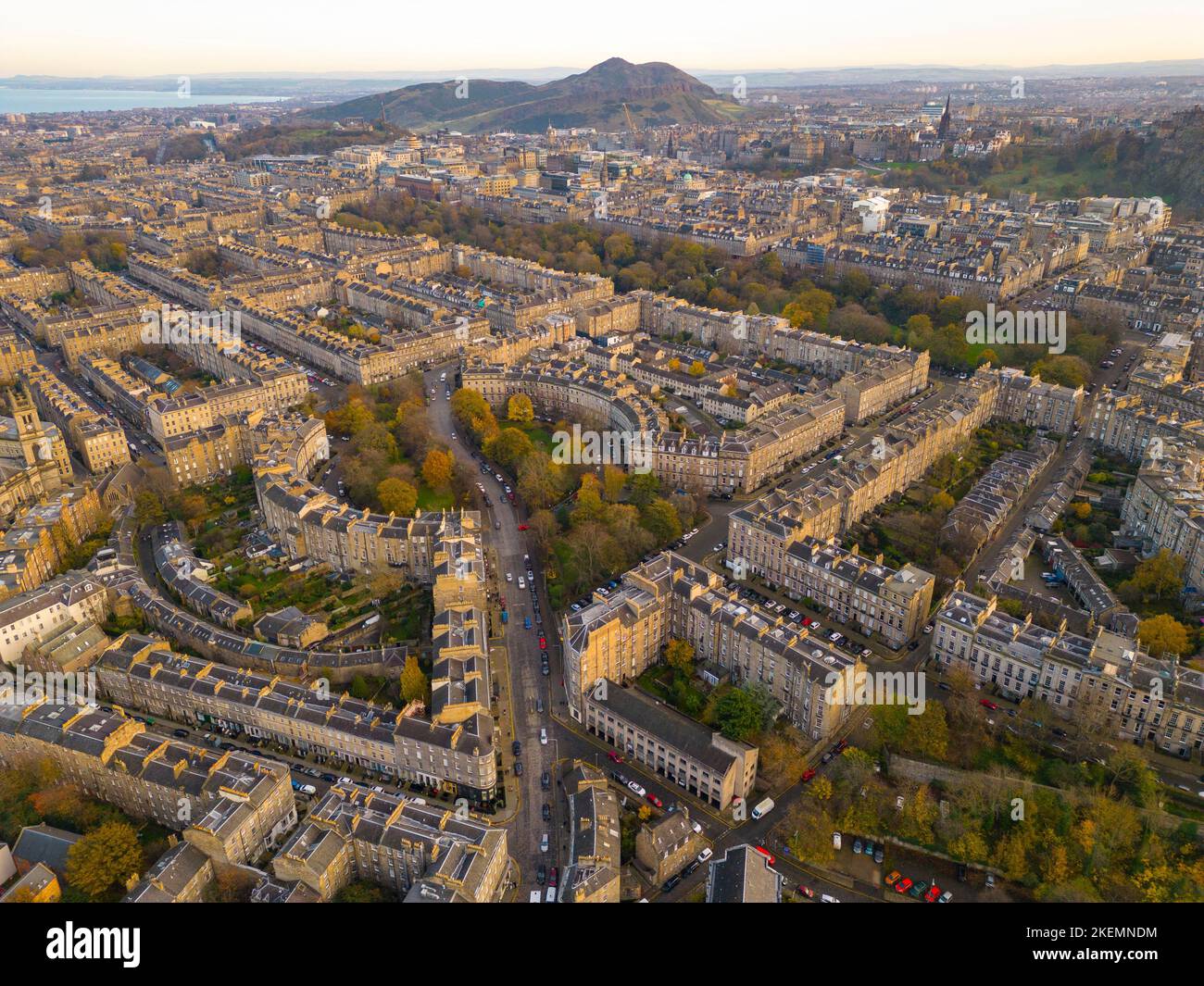 Aerial view of Royal Circus in Edinburgh New Town a UNESCO World ...