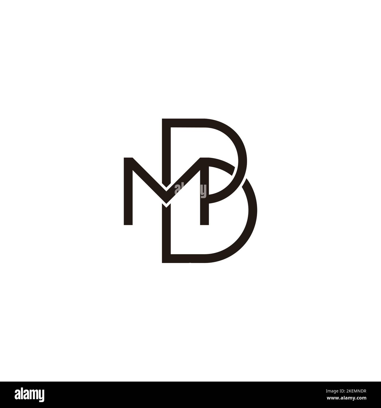 letter mb simple geometric line logo vector Stock Vector Image & Art ...