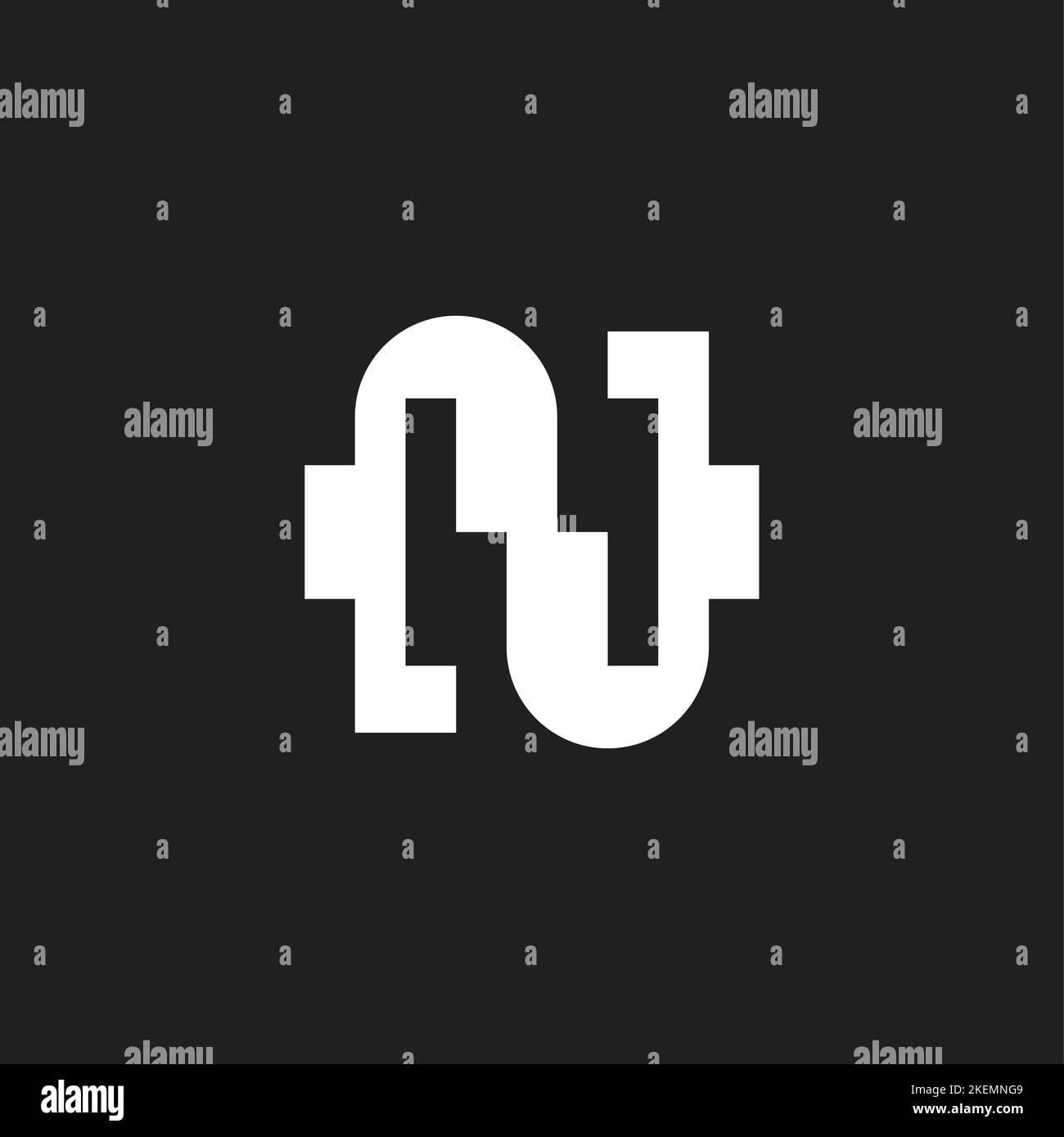 letter n simple geometric digital design logo vector Stock Vector Image ...