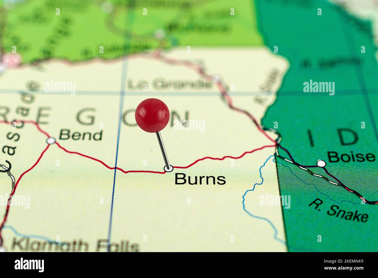 Map of burns oregon hi-res stock photography and images - Alamy