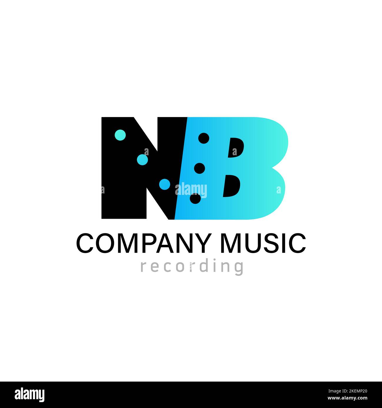 Initial Letter NB. Logo with dot. Black and blue sign Design Element ...