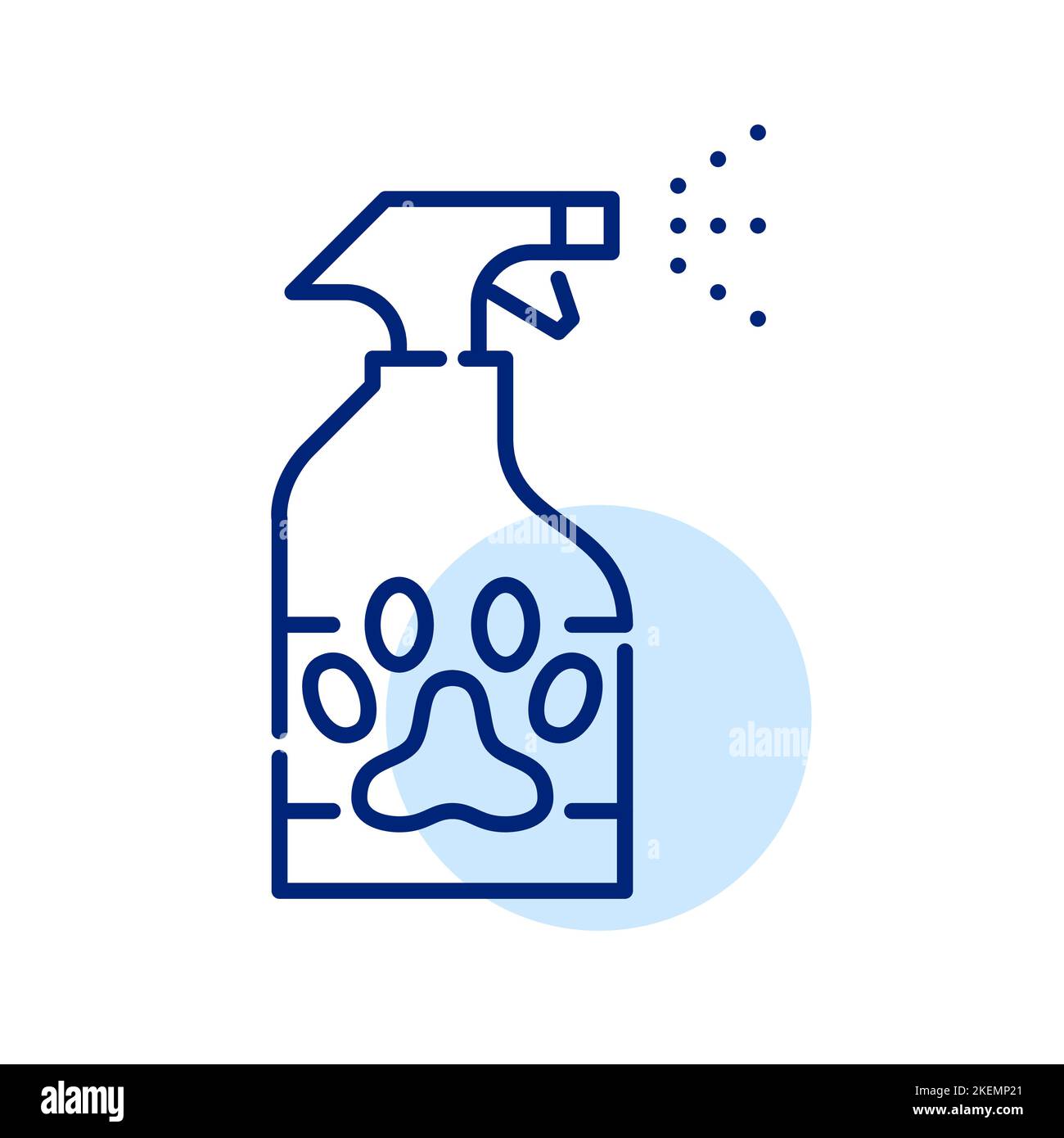 Pet cleaning spray in a bottle. Pixel perfect, editable stroke icon ...