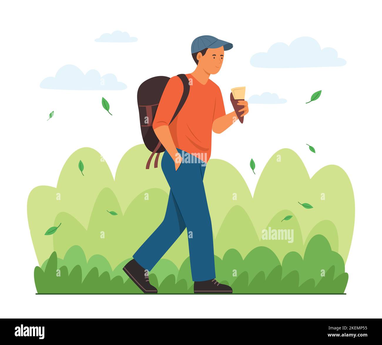 Strolling tourist Stock Vector Images - Alamy