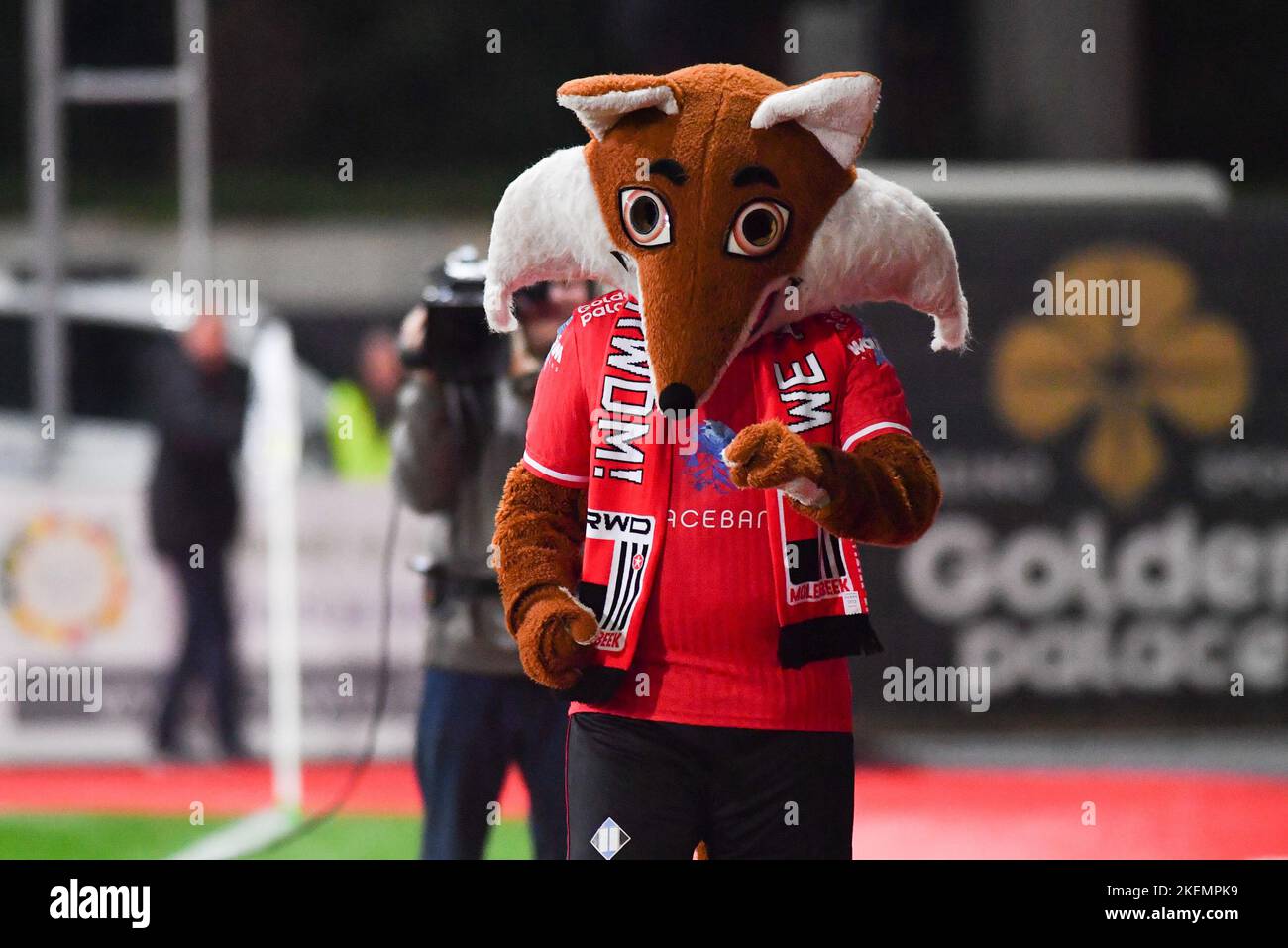 RWDM's mascotte pictured at a soccer match between RWD Molenbeek and ...