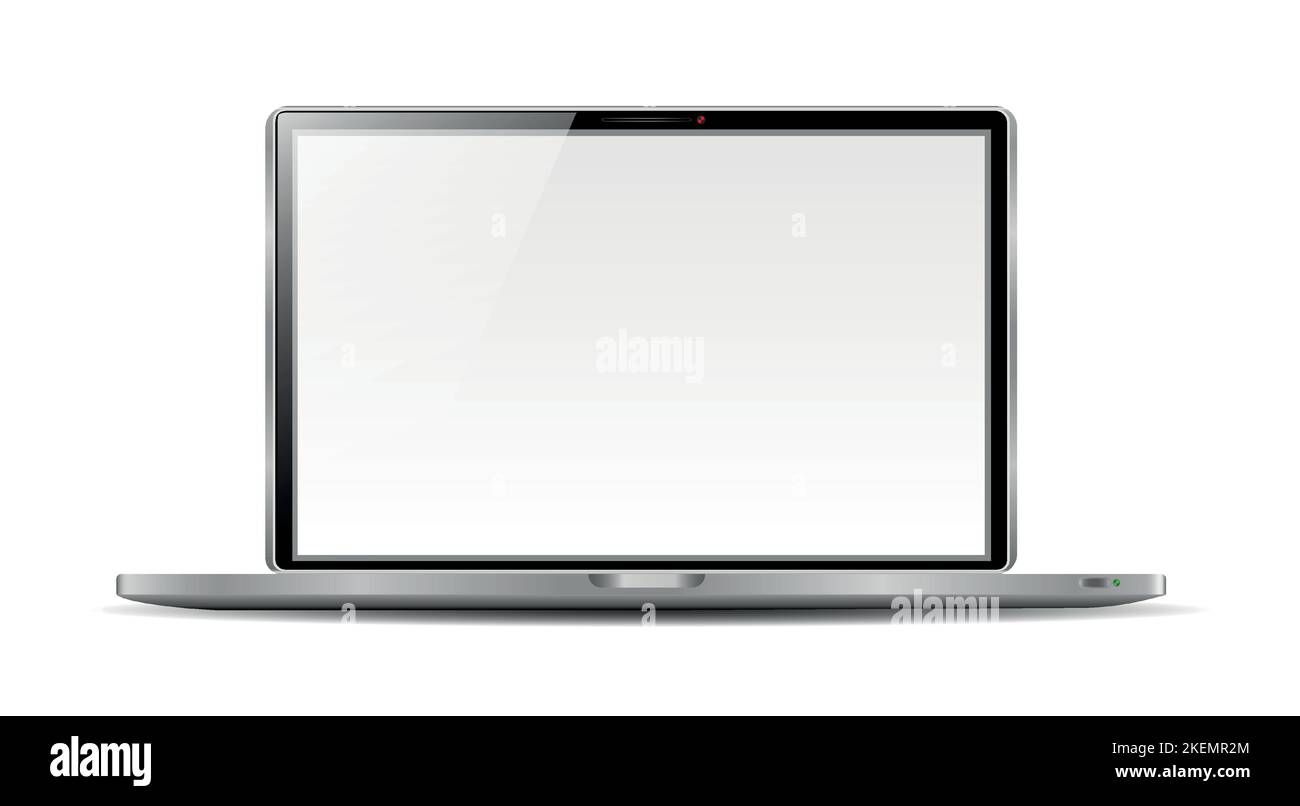 Laptop realistic computer in mockup style. Laptop isolated on a white ...
