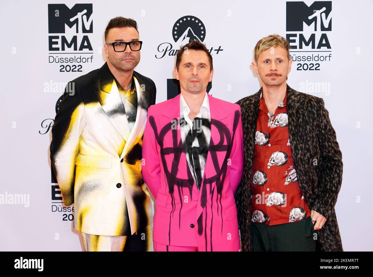 Chris Wolstenholme, Matt Bellamy and Dominic Howard of Muse attending ...