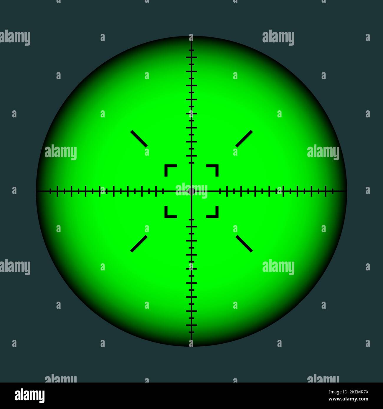 Weapon night sight, sniper rifle optical scope. Hunting gun viewfinder ...