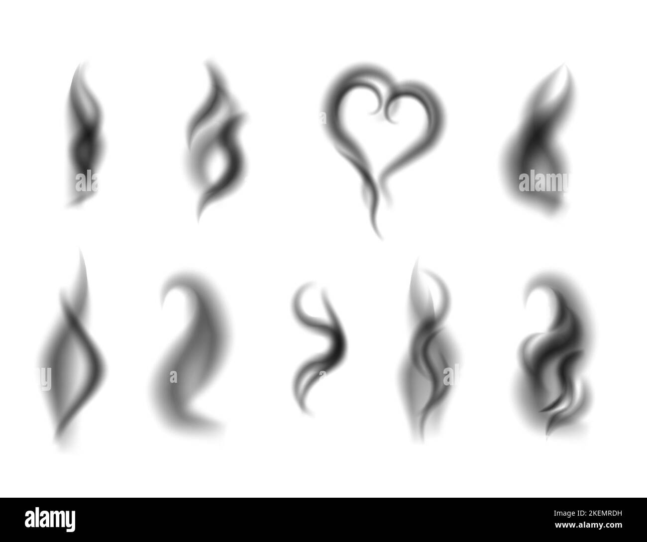 Black realistic smoke. 3D steam. Trendy fod effect. Vector illustration ...