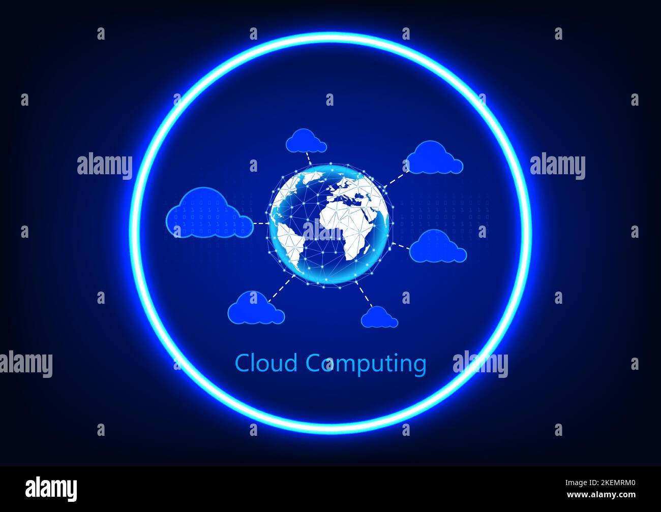 Vector illustration concept cloud computing Hi Technology style ...