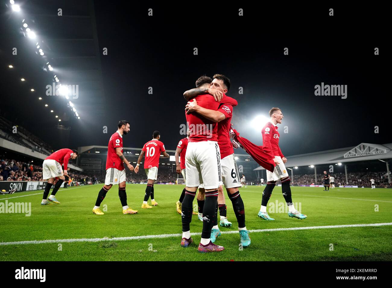 Manchester United's Alejandro Garnacho (left) celebrates after he ...