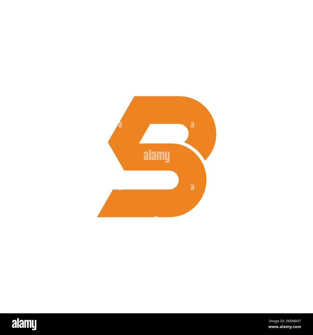 letter sb linked simple geometric loop logo vector Stock Vector Image ...