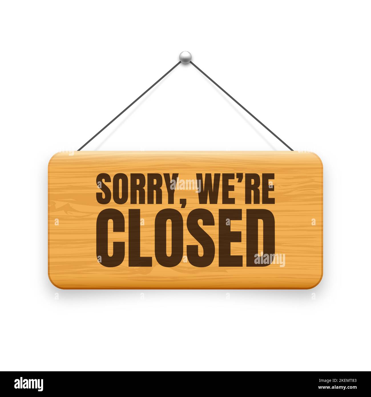 Wooden closed hanging signboard. Vintage made of wood door sign for ...