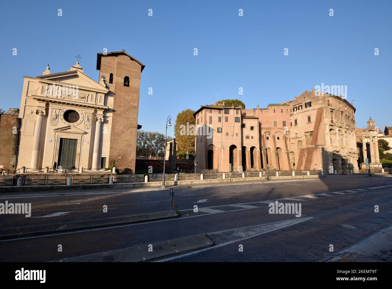 Italy, Rome, church of San Nicola in Carcere and Palazzo Orsini (Teatro ...