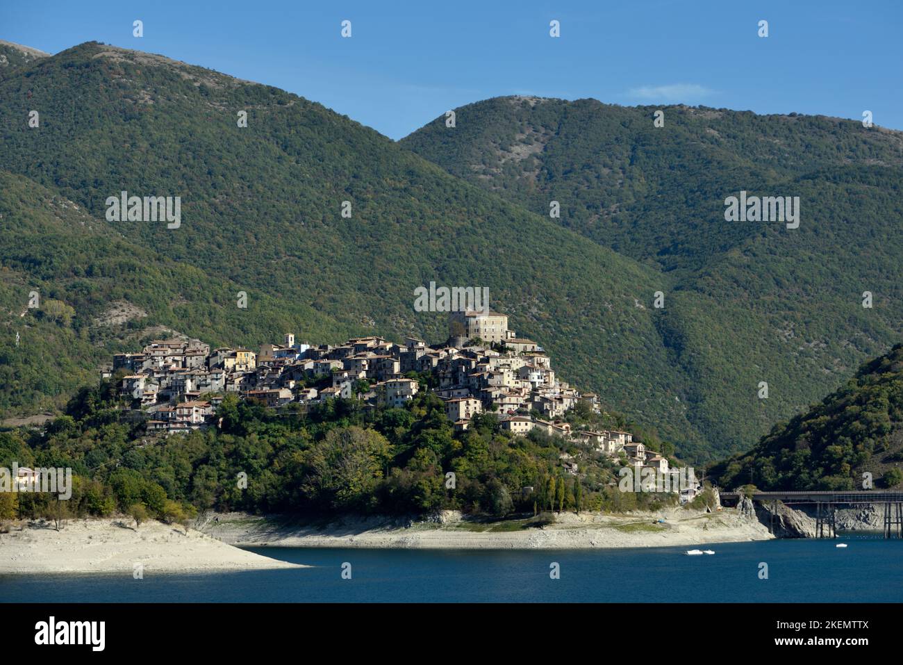 Italy, Lazio, Turano lake, Castel di Tora Stock Photo - Alamy
