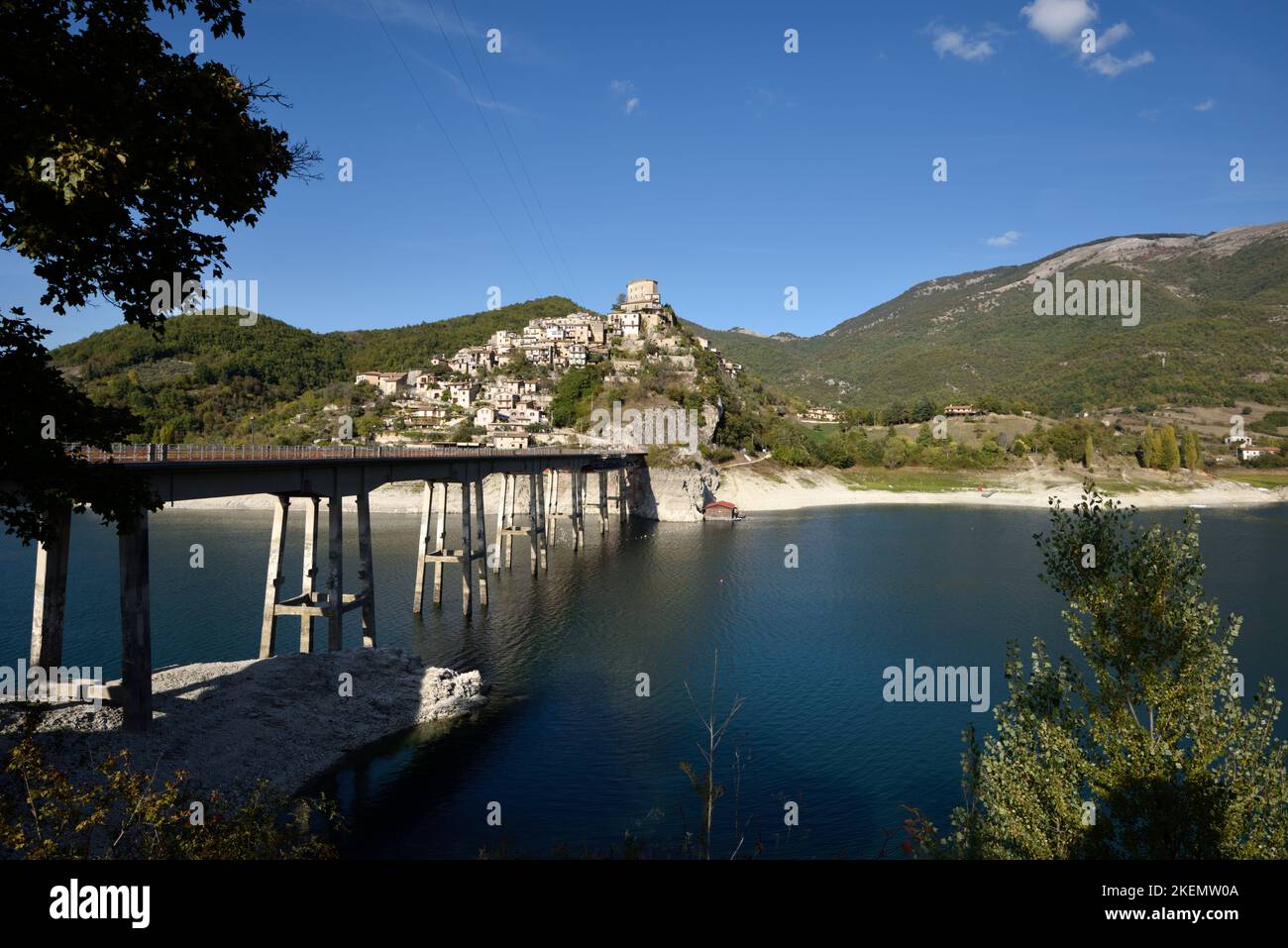 Italy, Lazio, Turano lake, Castel di Tora Stock Photo - Alamy