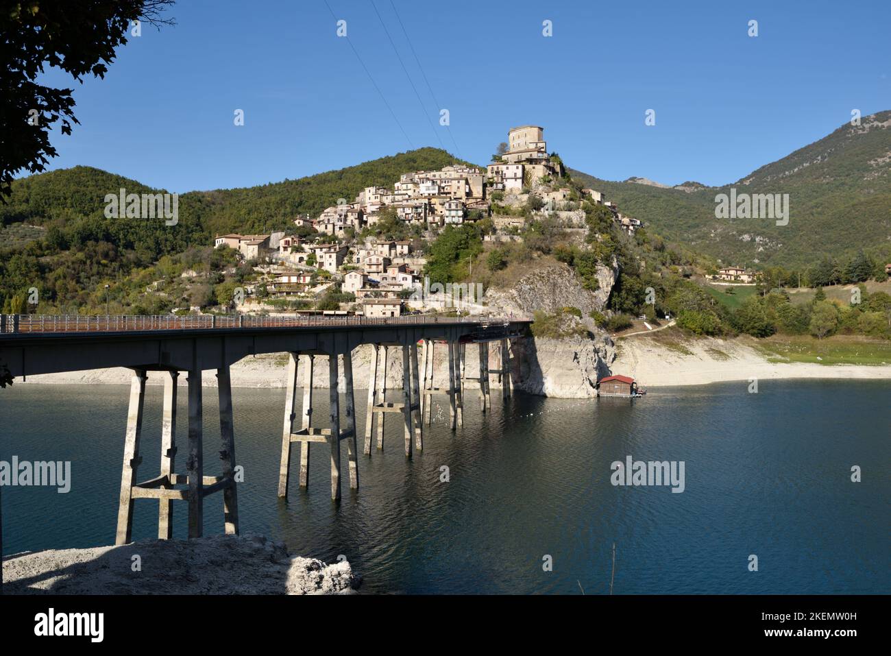 Italy, Lazio, Turano lake, Castel di Tora Stock Photo - Alamy