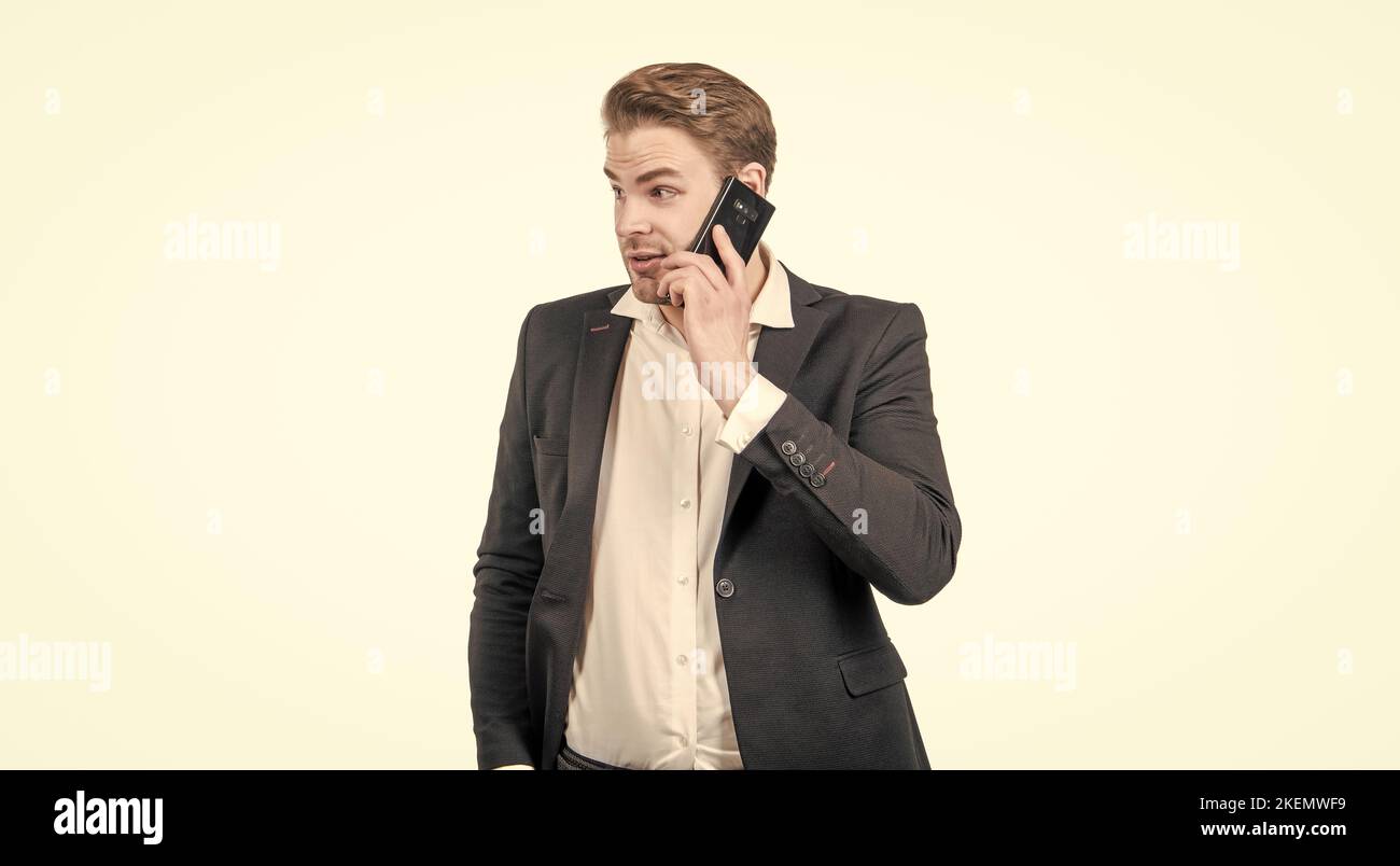 How may I help you. Businessman got phone call. Phone call. Mobile ...