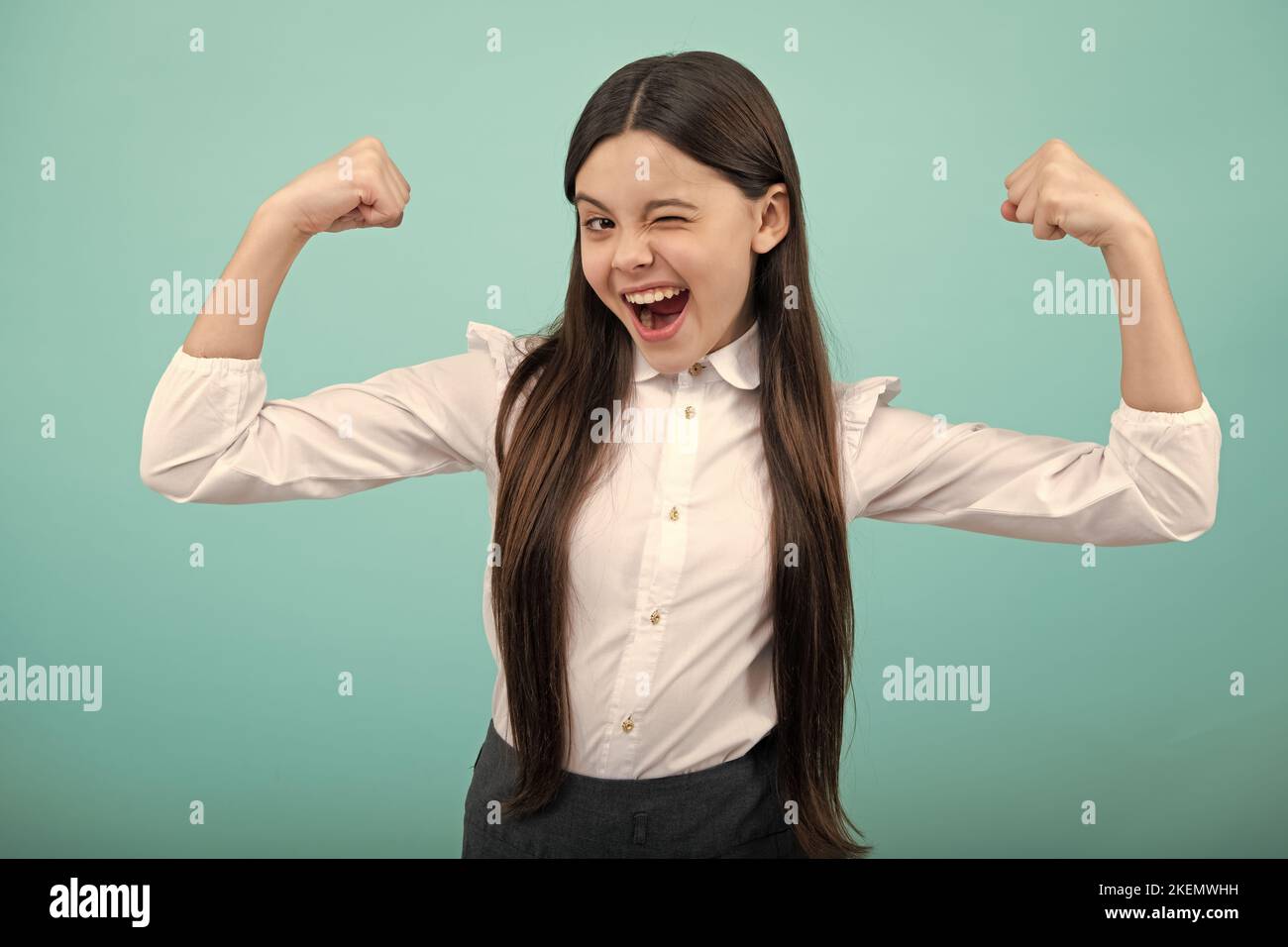 Excited face. Amazed expression, cheerful and glad. Portrait of ...