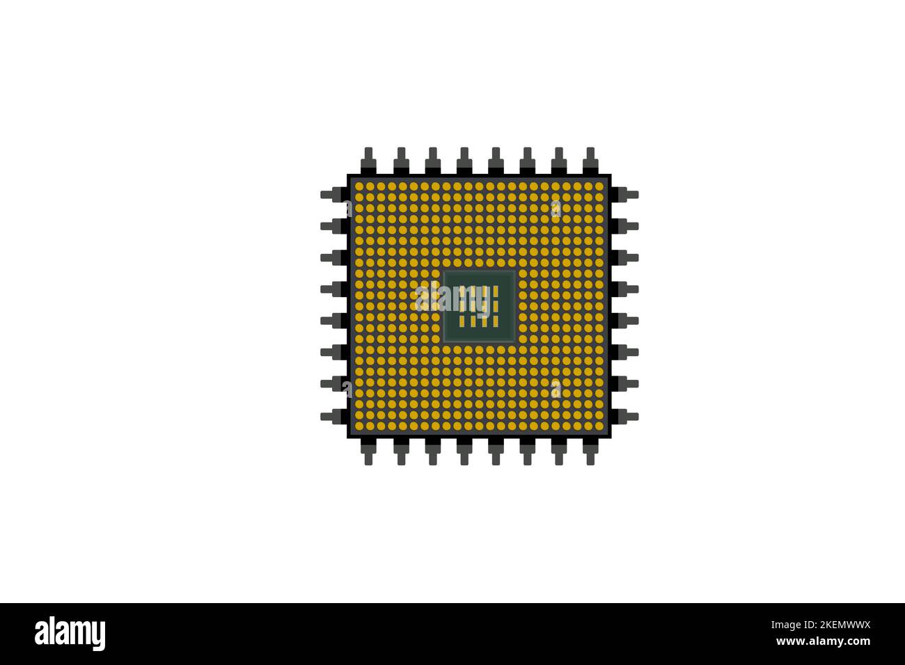 An Abstract design of CPU chips with board connection on white ...
