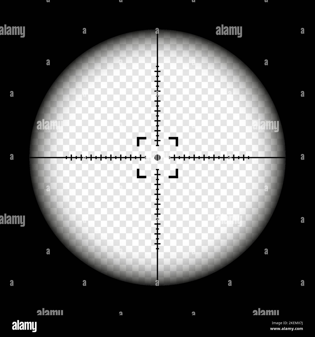 Weapon sight, sniper rifle optical scope on black background. Hunting ...