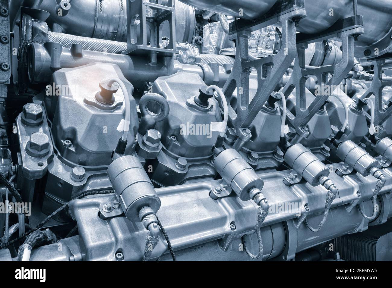 Modern high-tech and efficient engine, gas diesel generator Stock Photo ...