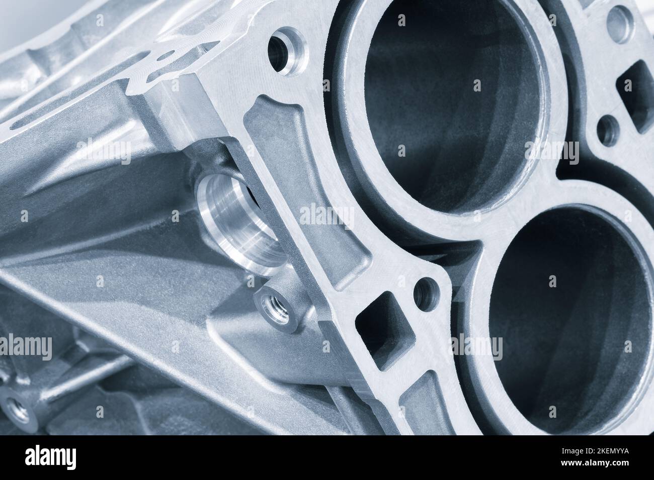 open block of four cylinder petrol engine, car production and service ...