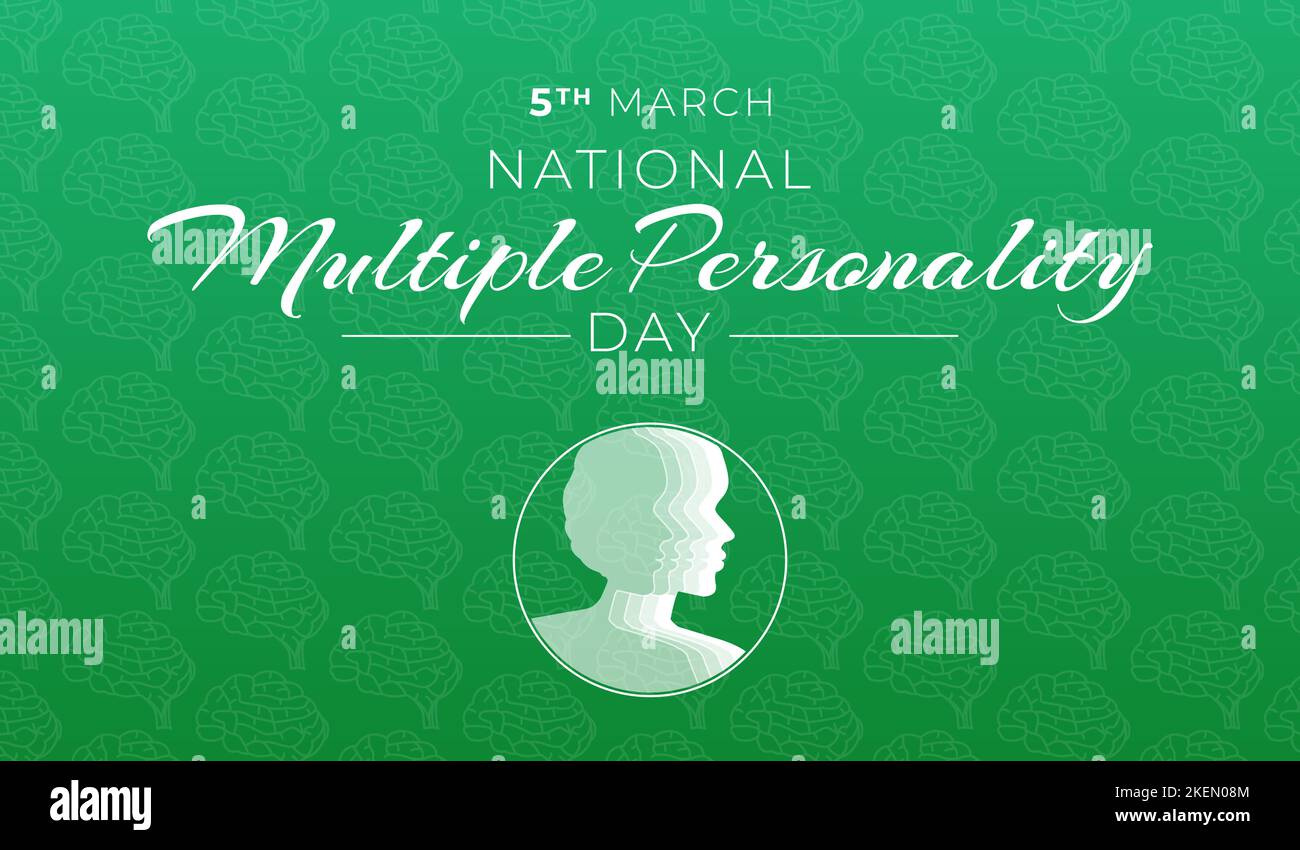 Multiple Personality Day Background Illustration with Woman Stock ...