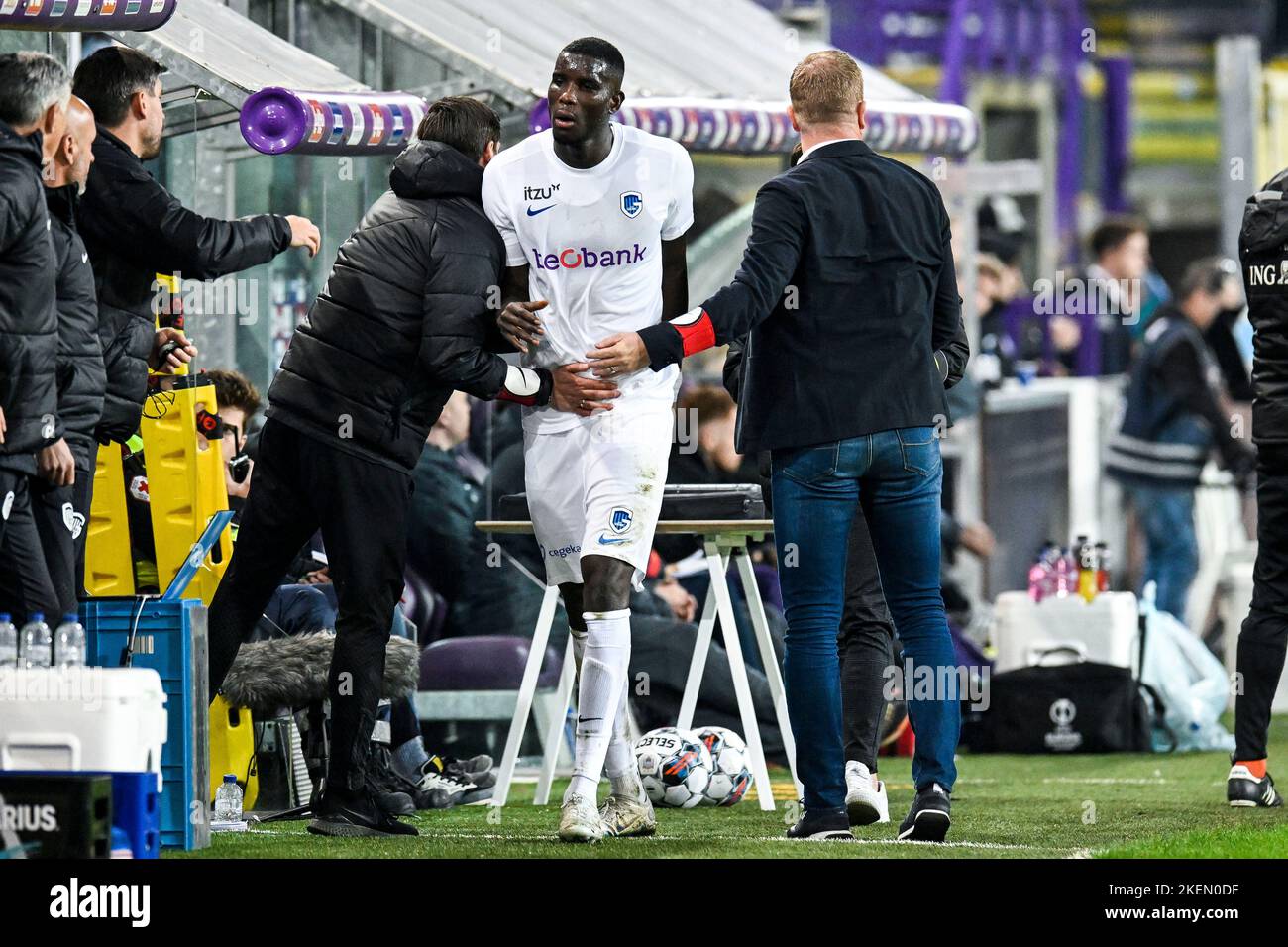 Genk's Paul Onuachu and Genk's head coach Wouter Vrancken pictured ...