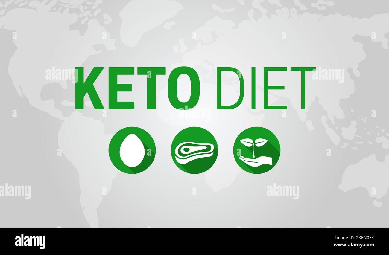 Keto Diet Background Illustration Banner with Egg, Meat and Plant Icons ...