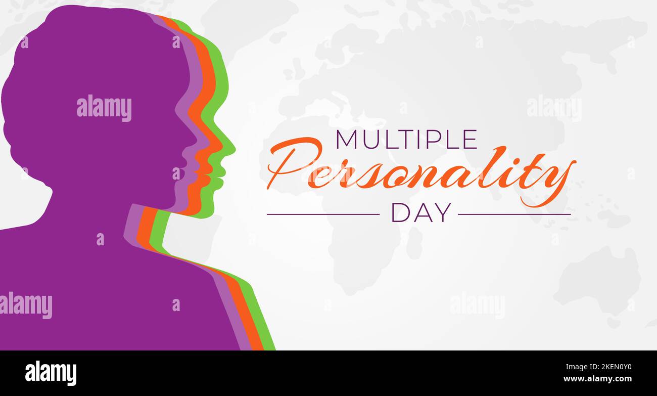 Colorful Multiple Personality Day Background Illustration with Woman ... Colorful Multiple Personality Day Background Illustration with Woman ...