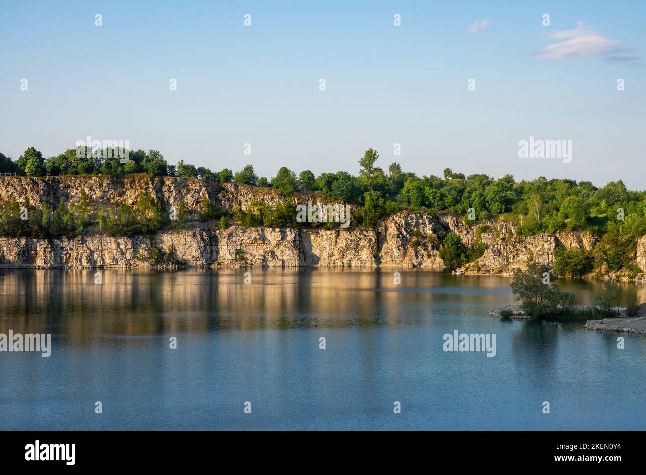 Zakrzowek - an old, water-flooded quarry in the city of Krakow. Poland ...