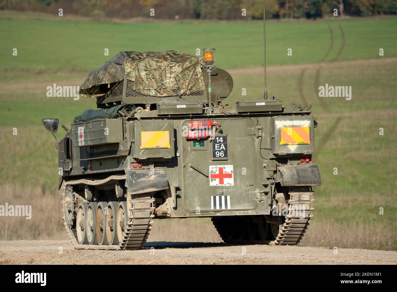 British army FV432 Bulldog armored personnel carrier on a military ...