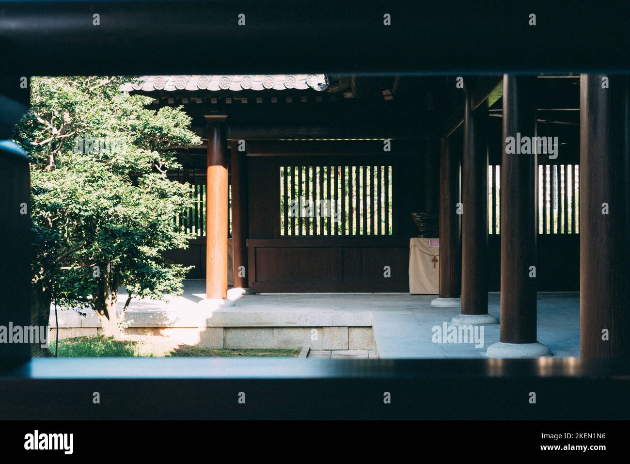 An empty Chinese temple during daytime Stock Photo - Alamy