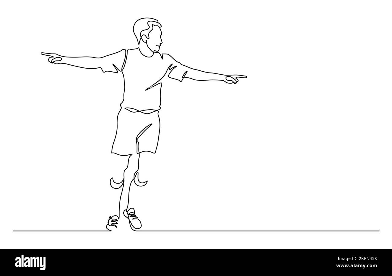 man in happiness emotion running after scoring the goal vector ...