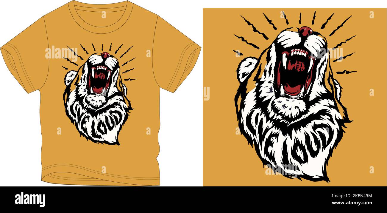 live loud tiger t shirt graphic design vector illustration digital file ...