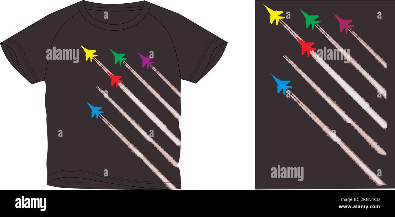 colorful jets t shirt graphic design vector illustration digital file ...