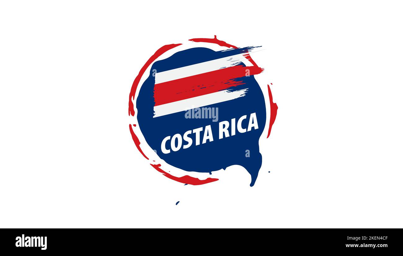 Costa Rica flag, vector illustration on a white background Stock Vector ...