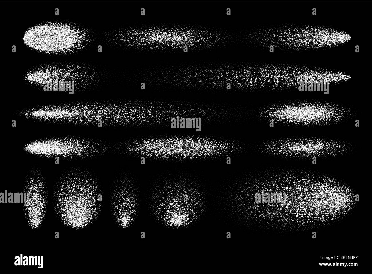 Stipple shadows set, dotted design elements. Fading gradient. Stippling ...