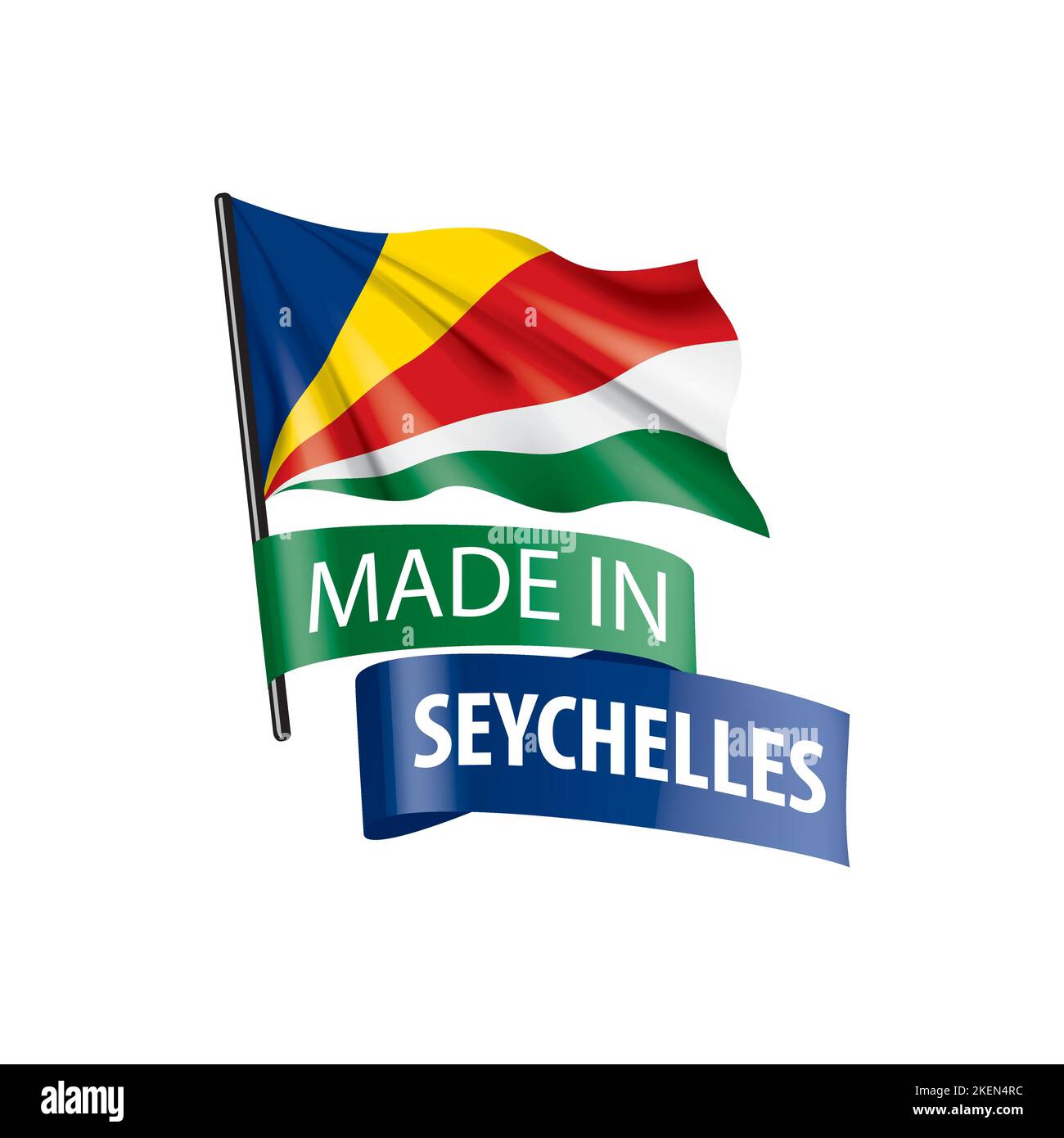 Seychelles flag, vector illustration on a white background Stock Vector ...