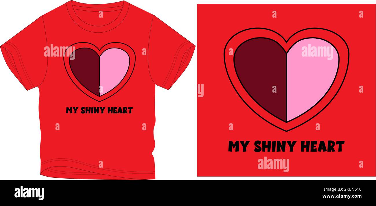my shirt heart t shirt graphic design vector illustration digital file ...