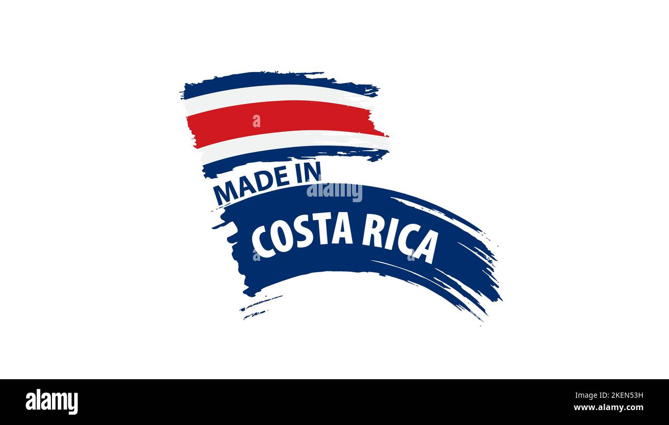 Costa Rica flag, vector illustration on a white background Stock Vector ...
