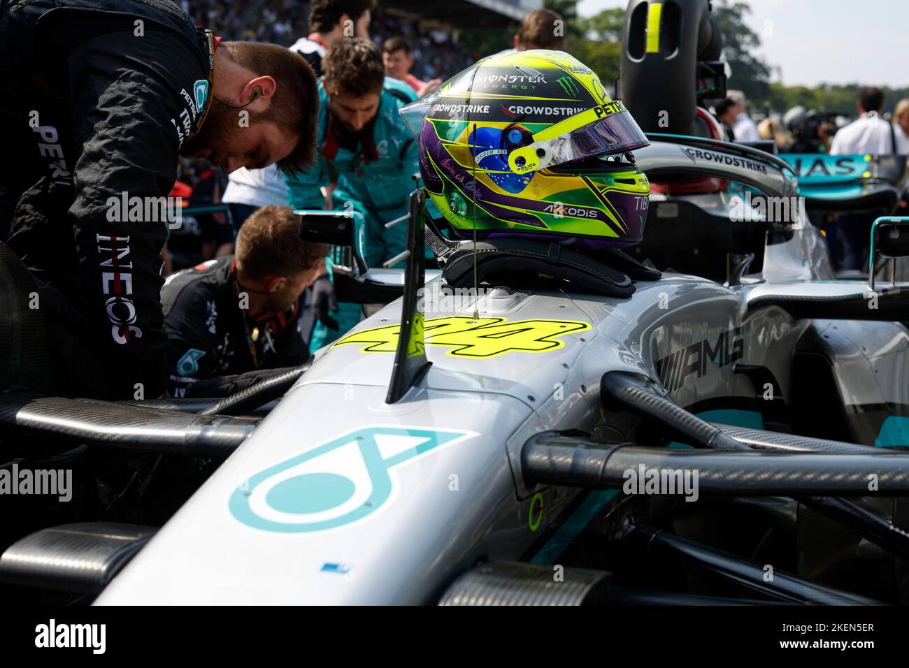 Sao Paulo, Brazil. 13th Nov, 2022. Helmet of #44 Lewis Hamilton (GBR ...
